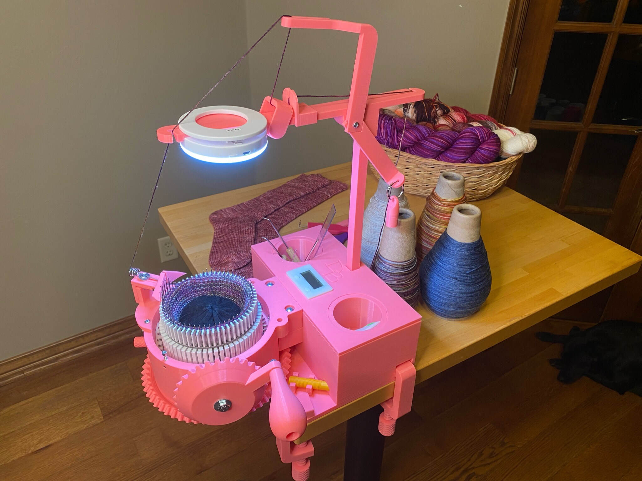 Yarn Mast with Built in Light | Dean and Bean's Sock Machines